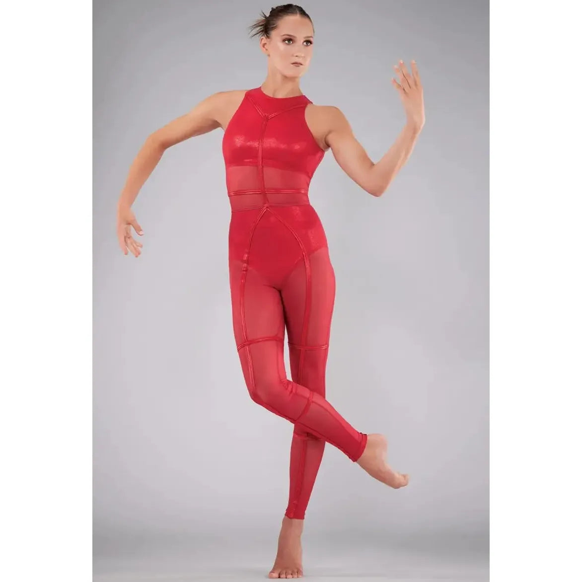 'Babylon' Foiled Metallic Mesh Catsuit Acro Dance Costume ...