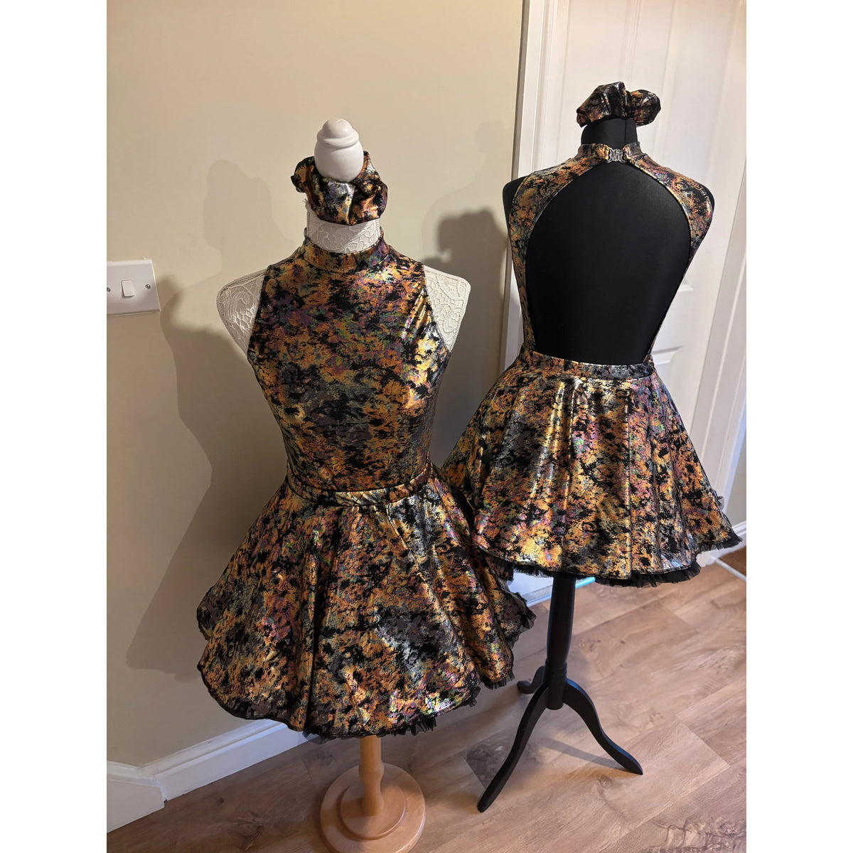 2x BFD 'Bronze Slik' Metallic Oil Slick Adult Small Rock n Roll Dance ...