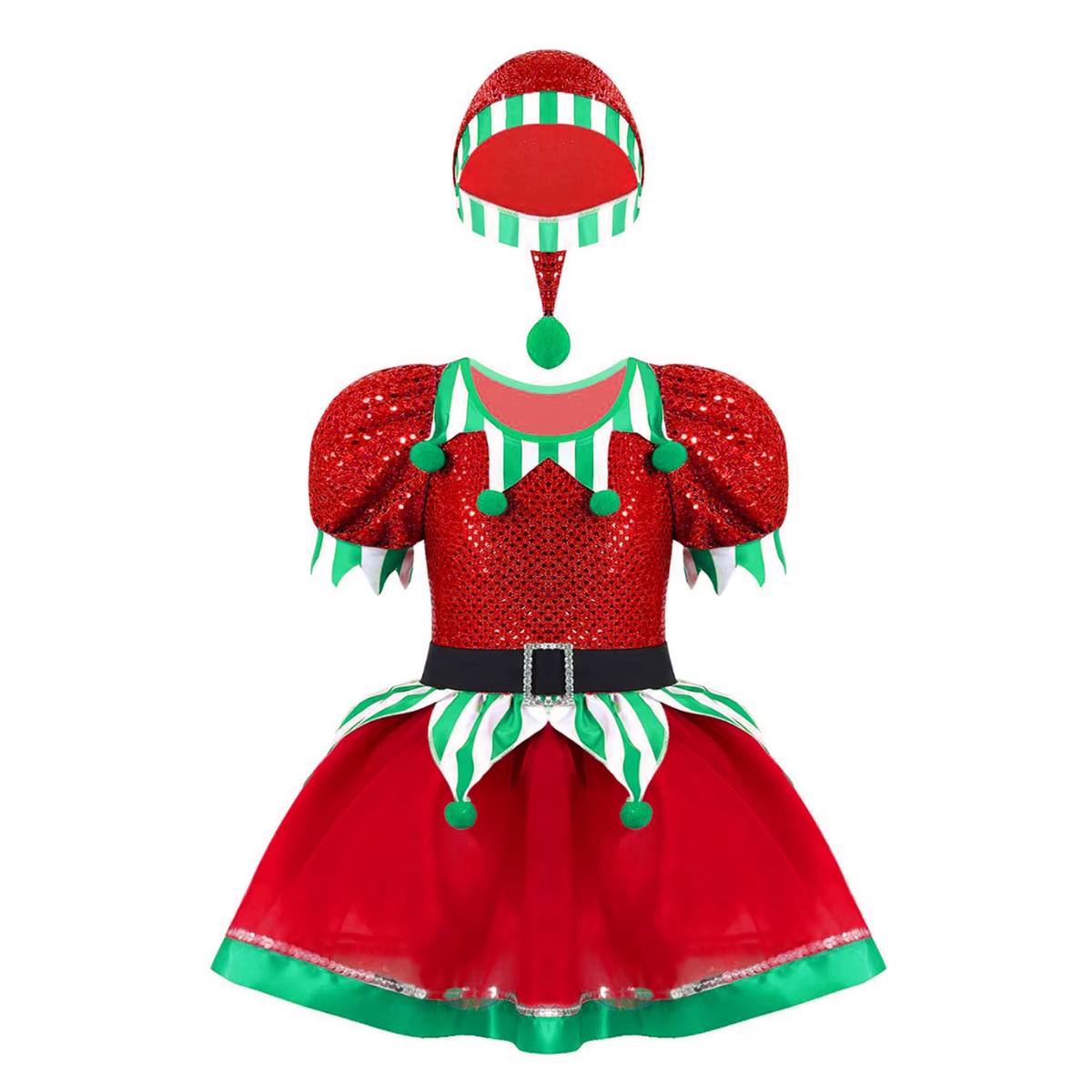 Christmas Elf Sequin Skirted Leotard Dance Dress – Blackfeather Dancewear